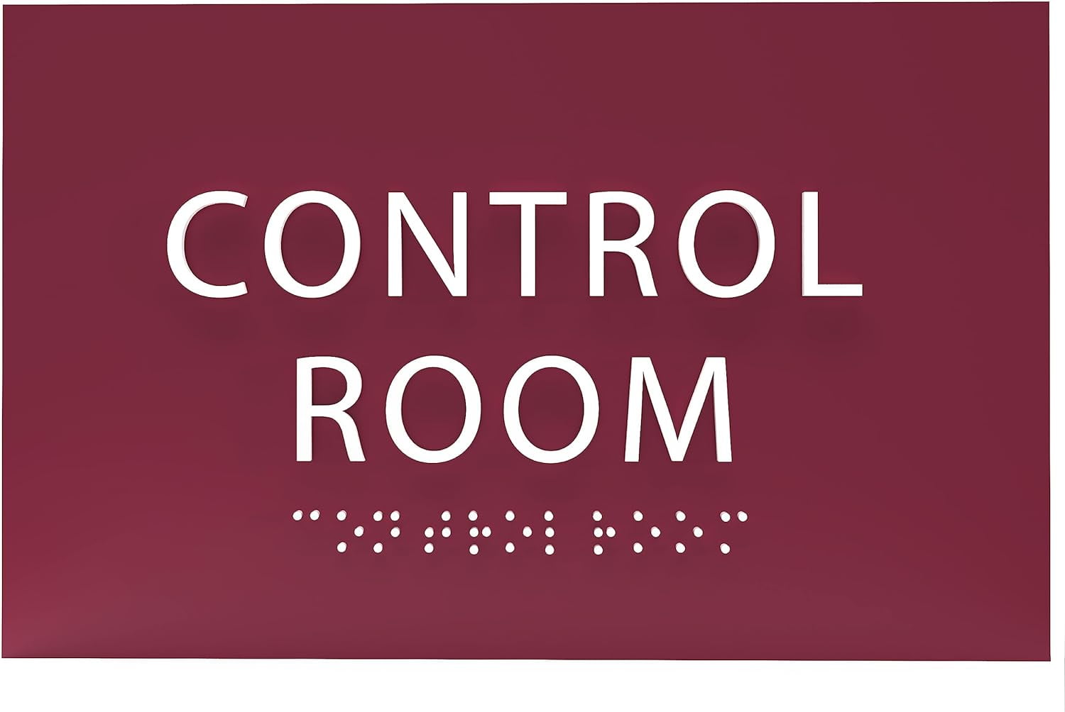 ADA CENTRAL SIGNS - 6" X4" Control Room Sign - ADA Compliant Tactile ...