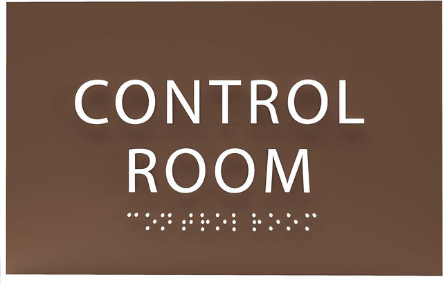 ADA CENTRAL SIGNS - 6" X4" Control Room Sign - ADA Compliant Tactile ...