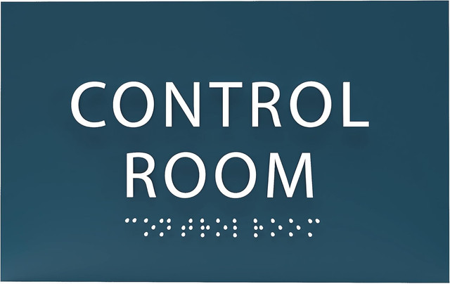ADA CENTRAL SIGNS - 6" X4" Control Room Sign - ADA Compliant Tactile ...