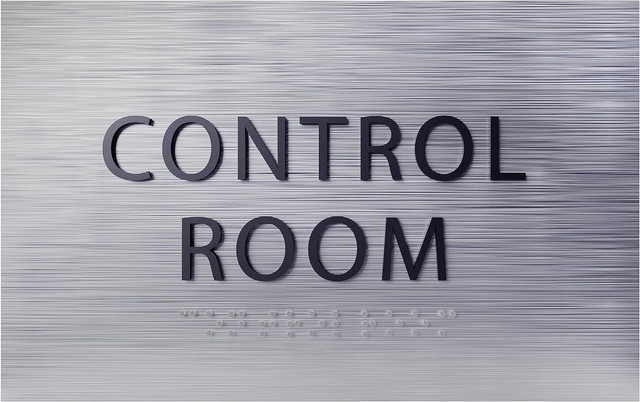 ADA CENTRAL SIGNS - 6" X4" Control Room Sign - ADA Compliant Tactile ...