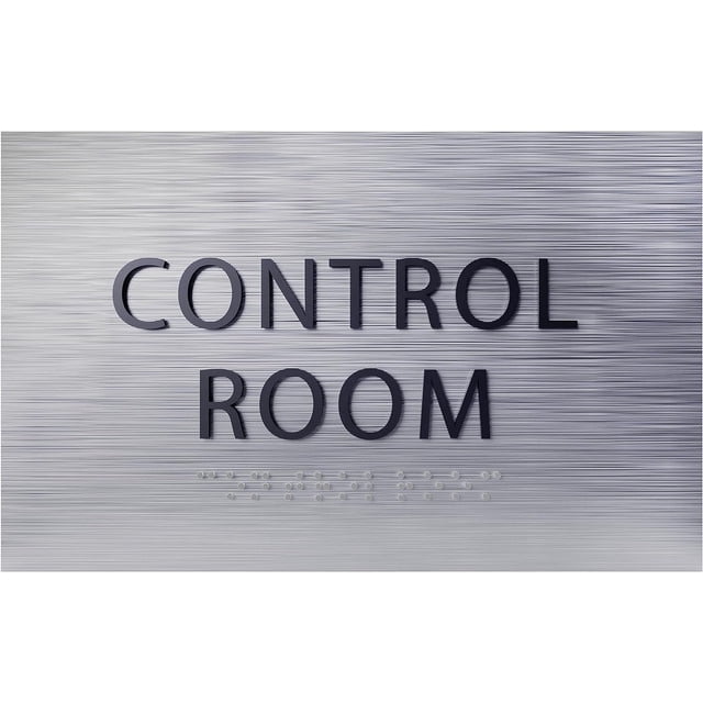 ADA CENTRAL SIGNS - 6" X4" Control Room Sign - ADA Compliant Tactile ...