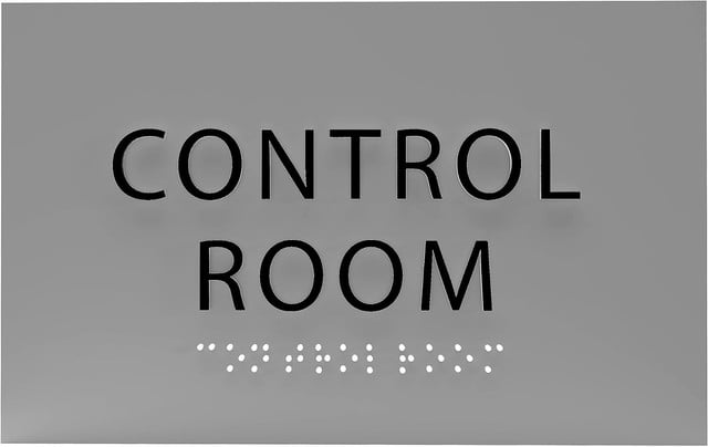 ADA CENTRAL SIGNS - 6" X4" Control Room Sign - ADA Compliant Tactile ...