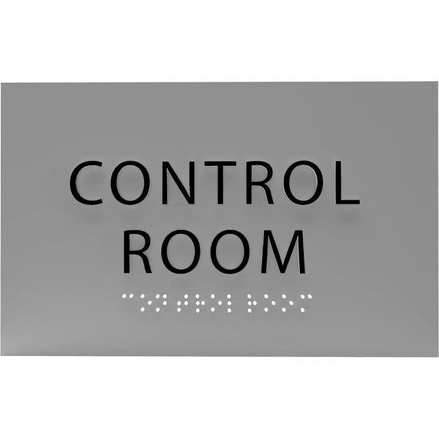 ADA CENTRAL SIGNS - 6" X4" Control Room Sign - ADA Compliant Tactile ...
