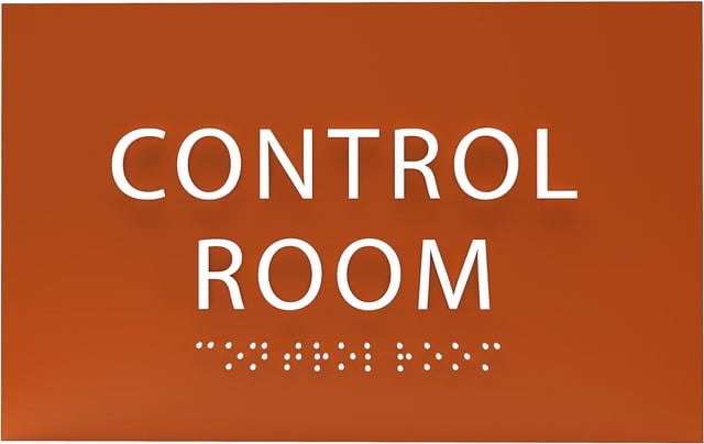 ADA CENTRAL SIGNS - 6" X4" Control Room Sign - ADA Compliant Tactile ...