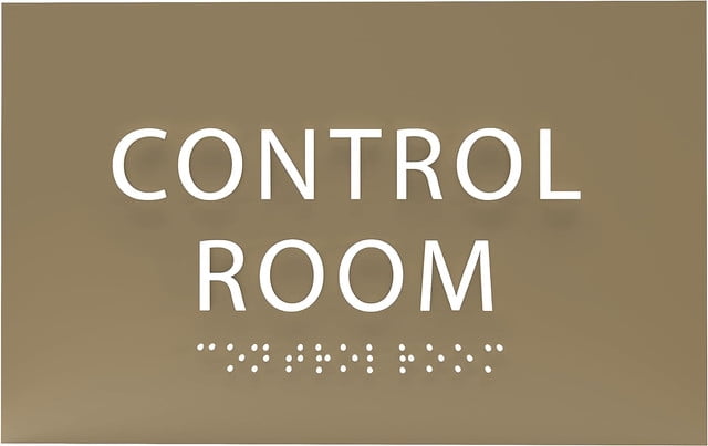 ADA CENTRAL SIGNS - 6" X4" Control Room Sign - ADA Compliant Tactile ...