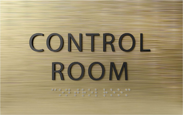 ADA CENTRAL SIGNS - 6" X4" Control Room Sign - ADA Compliant Tactile ...