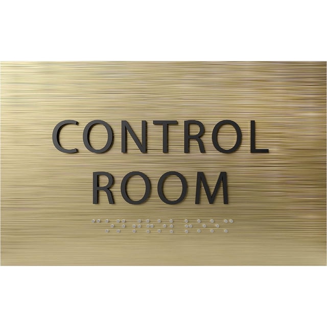 ADA CENTRAL SIGNS - 6" X4" Control Room Sign - ADA Compliant Tactile ...