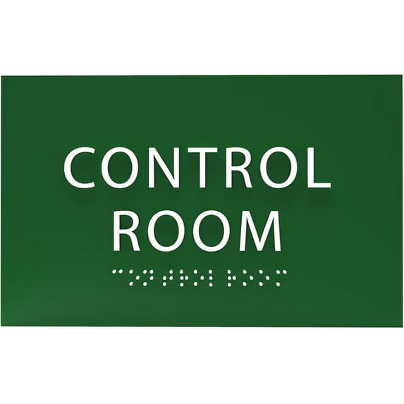 ADA CENTRAL SIGNS - 6" X4" Control Room Sign - ADA Compliant Tactile ...