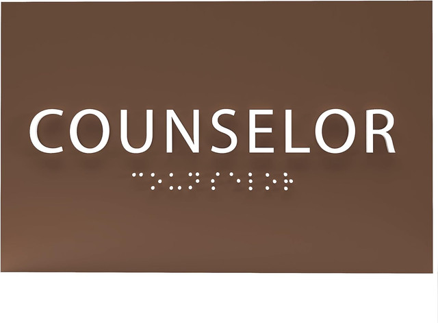 ADA CENTRAL SIGNS - 6" X4" Counselor Sign - ADA Compliant Tactile ...