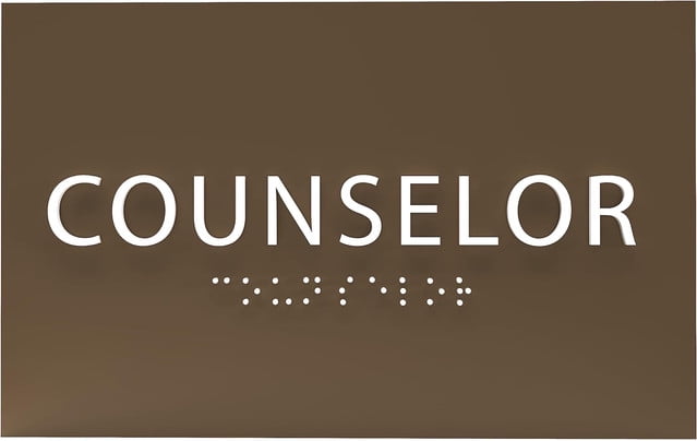 ADA CENTRAL SIGNS - 6" X4" Counselor Sign - ADA Compliant Tactile ...