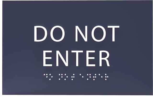 ADA CENTRAL SIGNS - 6" X4" Do Not Enter Sign - ADA Compliant Tactile ...