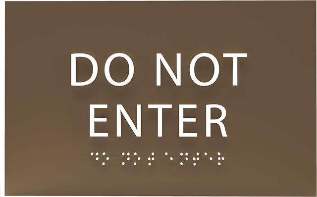 ADA CENTRAL SIGNS - 6" X4" Do Not Enter Sign - ADA Compliant Tactile ...