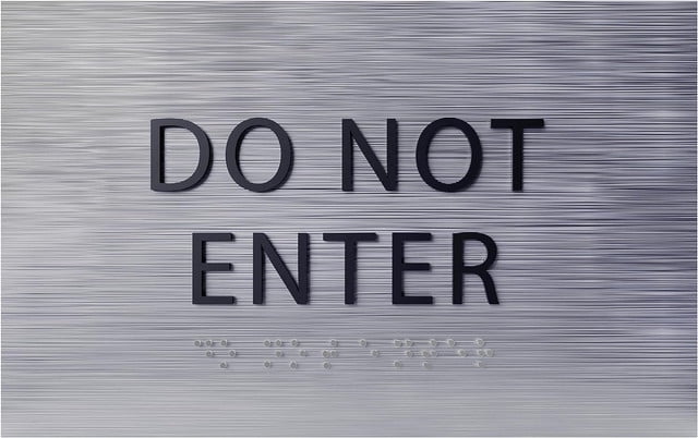 ADA CENTRAL SIGNS - 6" X4" Do Not Enter Sign - ADA Compliant Tactile ...