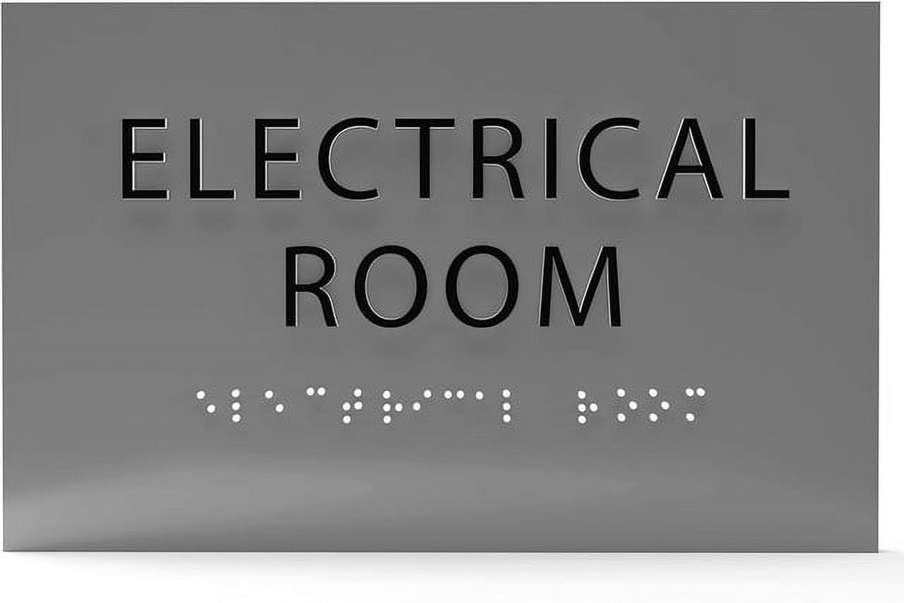 ADA CENTRAL SIGNS 6" X4" Electrical Room Sign- Tactile Graphics Grade 2 ...