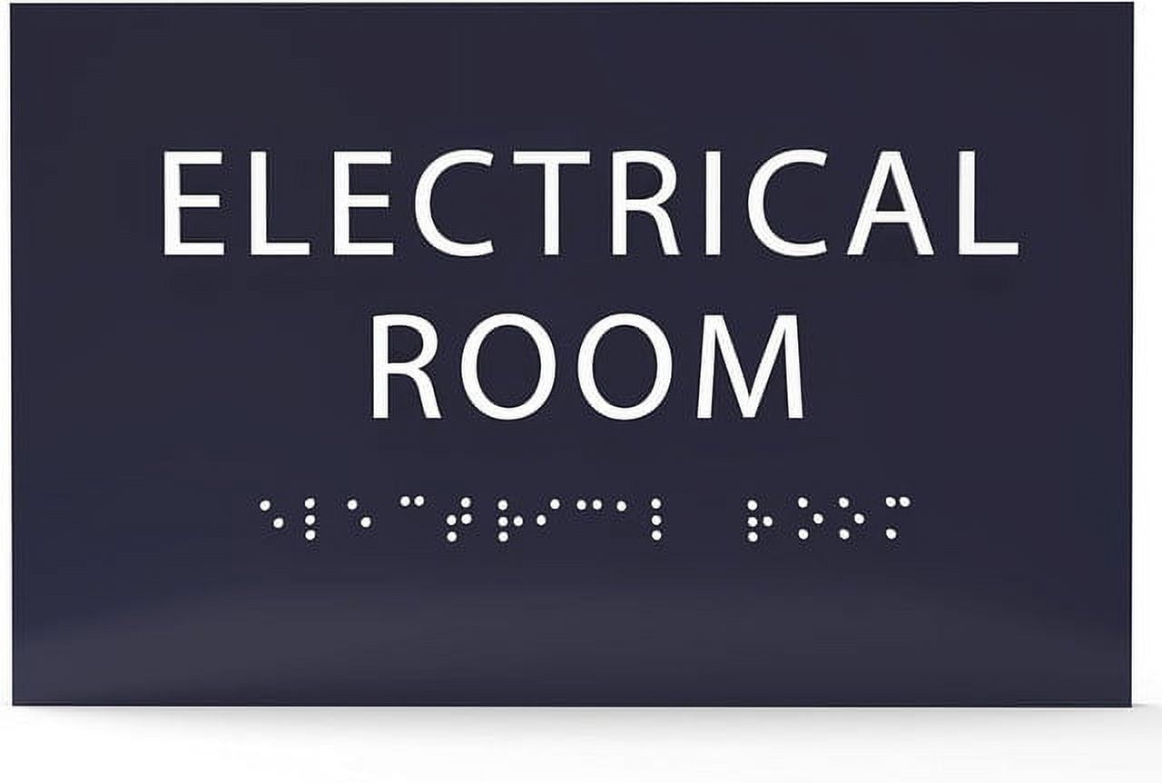 ADA CENTRAL SIGNS 6" X4" Electrical Room Sign- Tactile Graphics Grade 2 ...