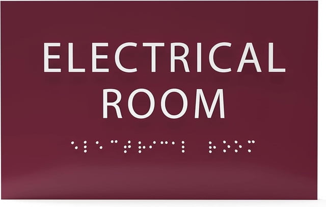 ADA CENTRAL SIGNS 6" X4" Electrical Room Sign- Tactile Graphics Grade 2 ...