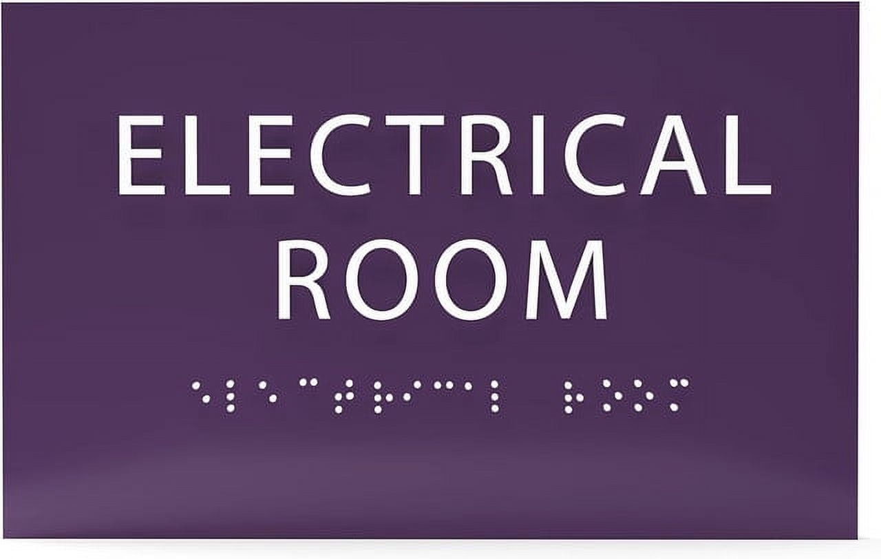 ADA CENTRAL SIGNS 6" X4" Electrical Room Sign- Tactile Graphics Grade 2 ...