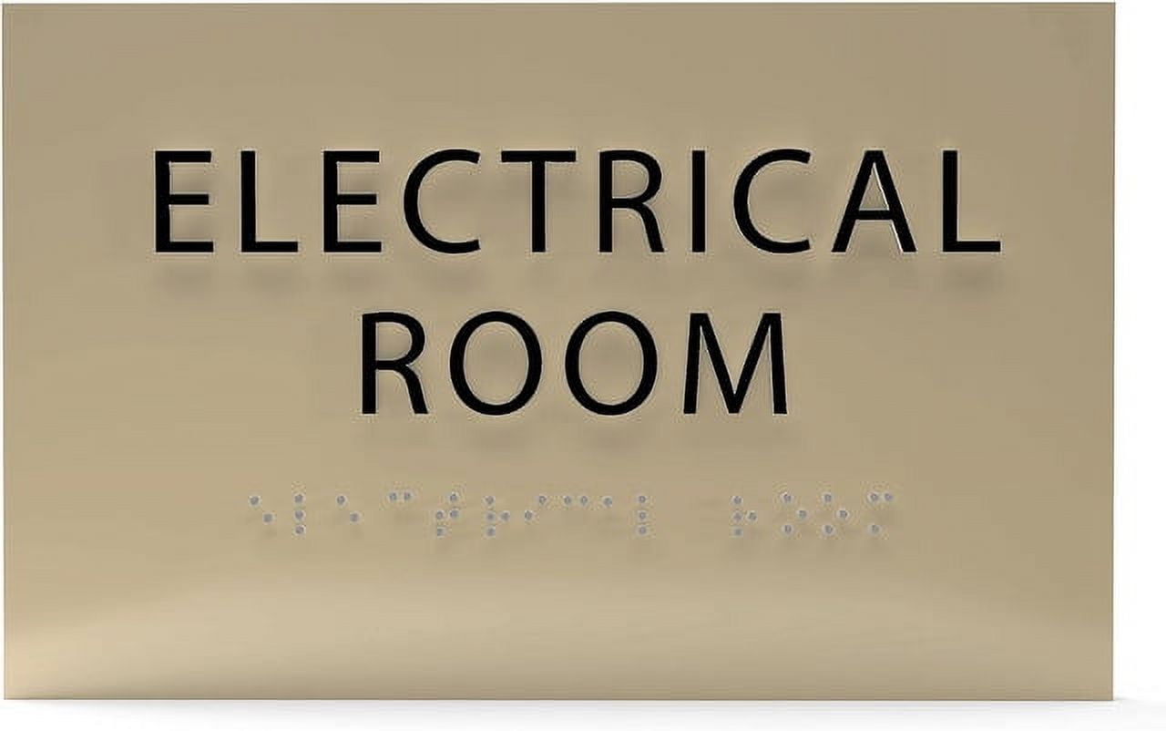 ADA CENTRAL SIGNS 6" X4" Electrical Room Sign- Tactile Graphics Grade 2 ...