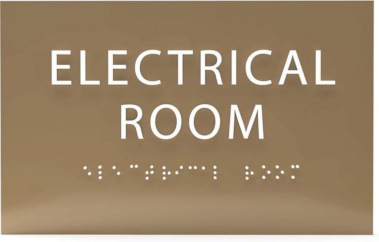 ADA CENTRAL SIGNS 6" X4" Electrical Room Sign- Tactile Graphics Grade 2 ...