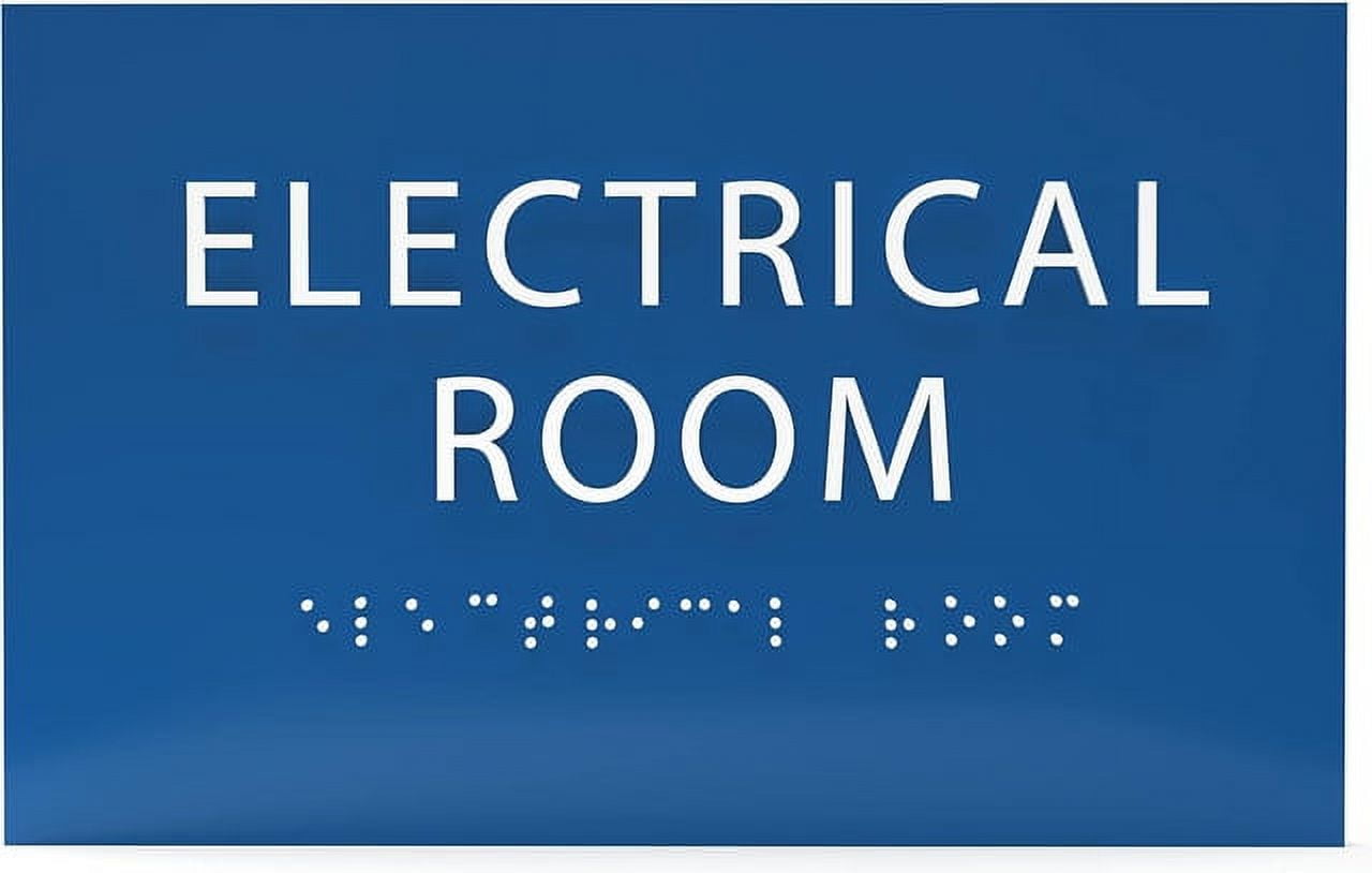 ADA CENTRAL SIGNS 6" X4" Electrical Room Sign- Tactile Graphics Grade 2 ...