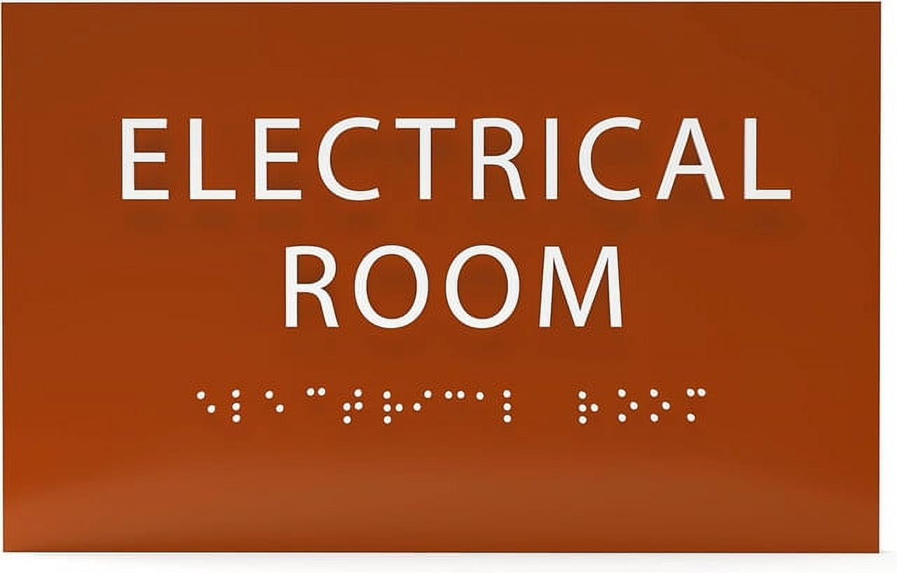 ADA CENTRAL SIGNS 6" X4" Electrical Room Sign- Tactile Graphics Grade 2 ...