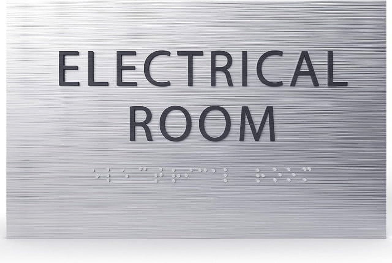 ADA CENTRAL SIGNS 6" X4" Electrical Room Sign- Tactile Graphics Grade 2 ...