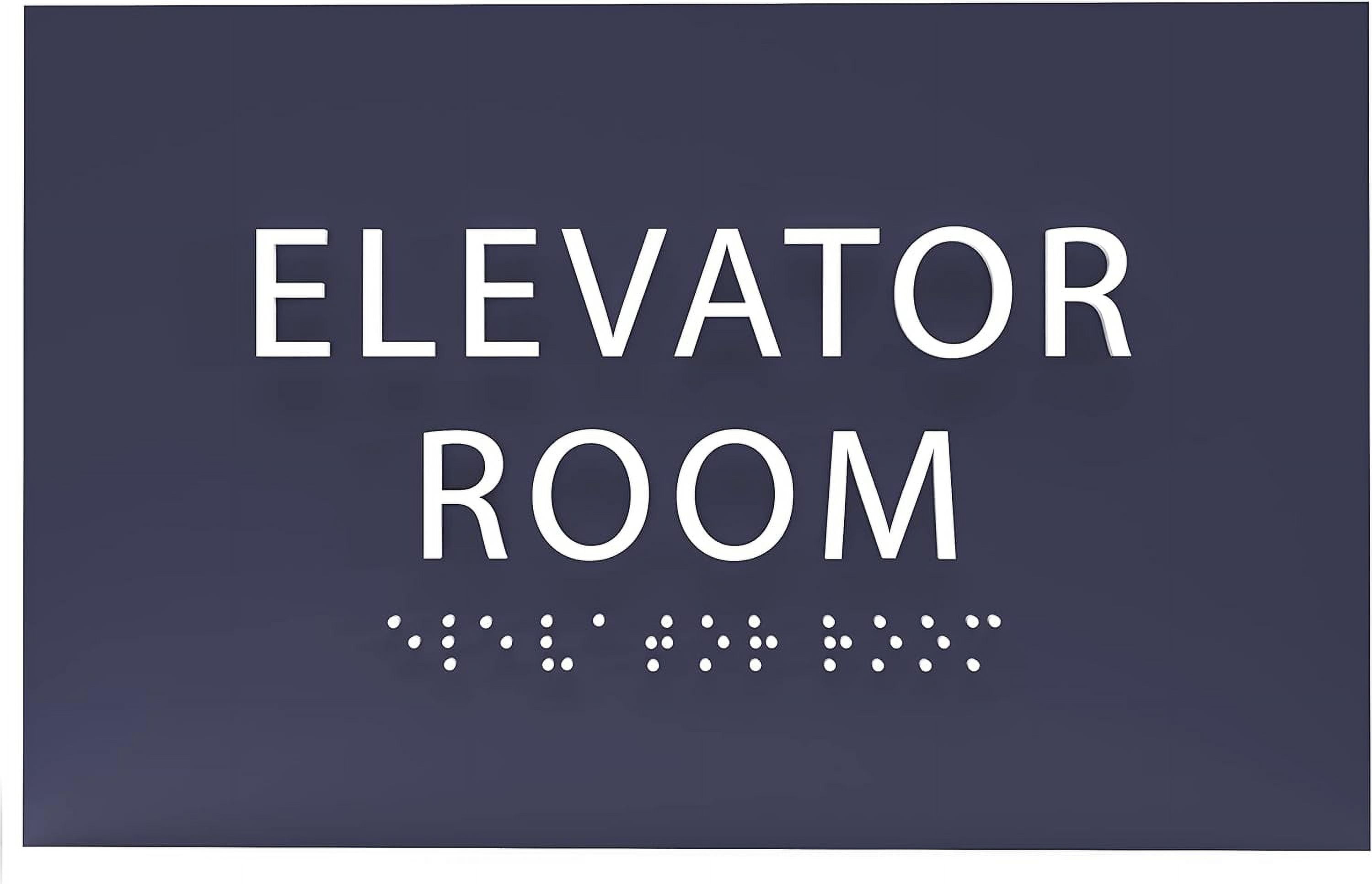 ADA CENTRAL SIGNS - 6" X4" Elevator Room Sign - Tactile Graphics Grade ...