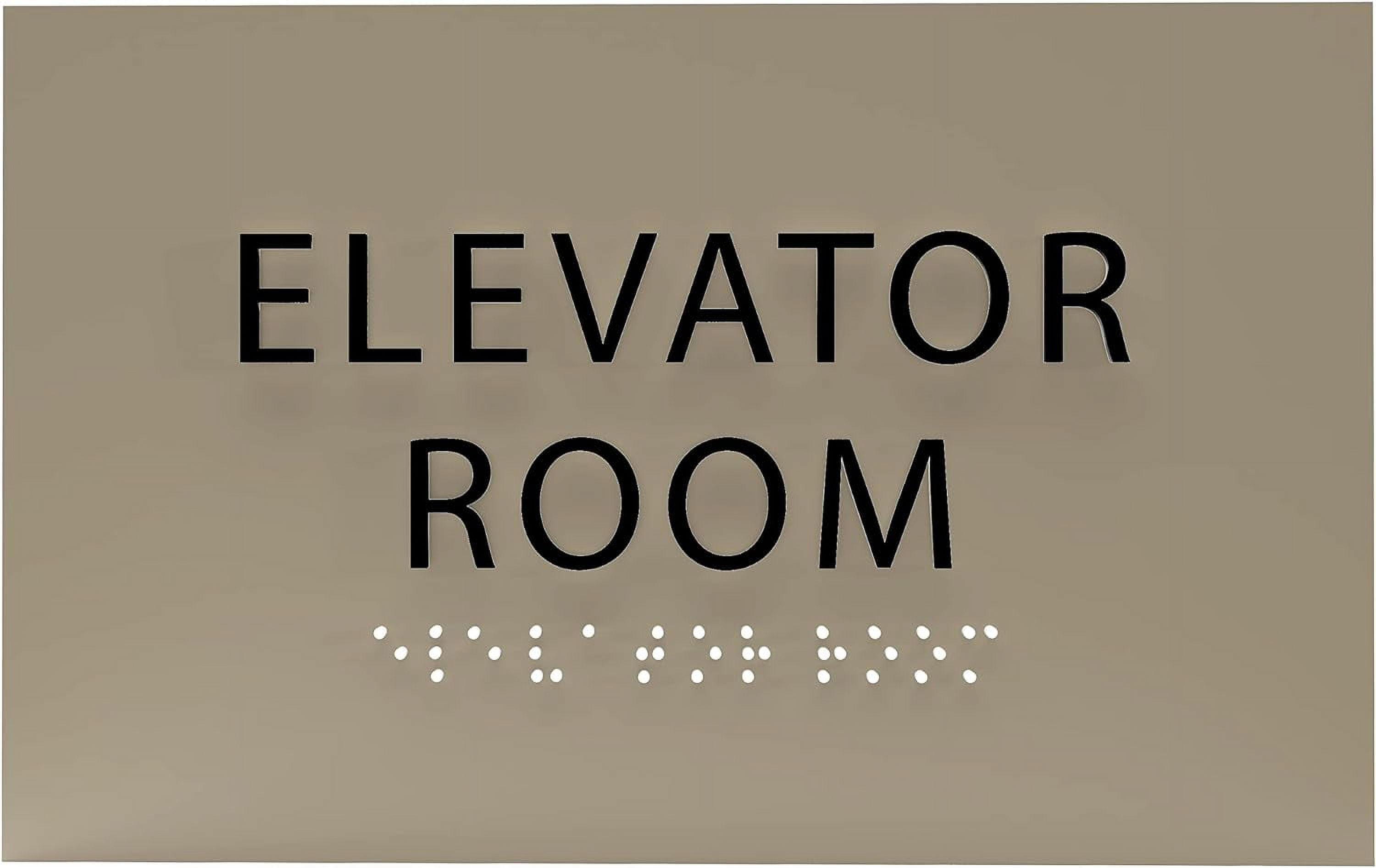 ADA CENTRAL SIGNS - 6" X4" Elevator Room Sign - Tactile Graphics Grade ...