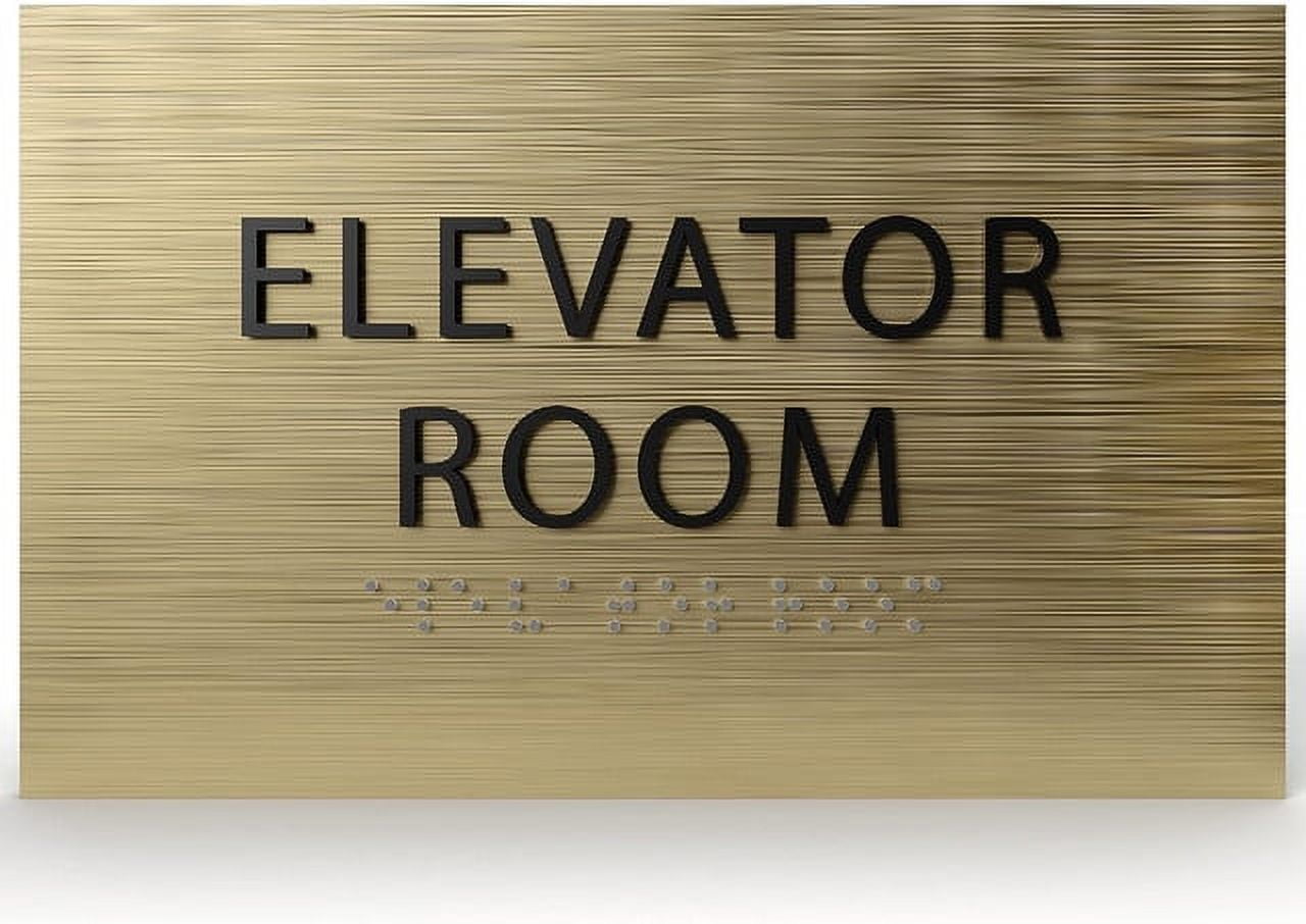 ADA CENTRAL SIGNS - 6" X4" Elevator Room Sign - Tactile Graphics Grade ...
