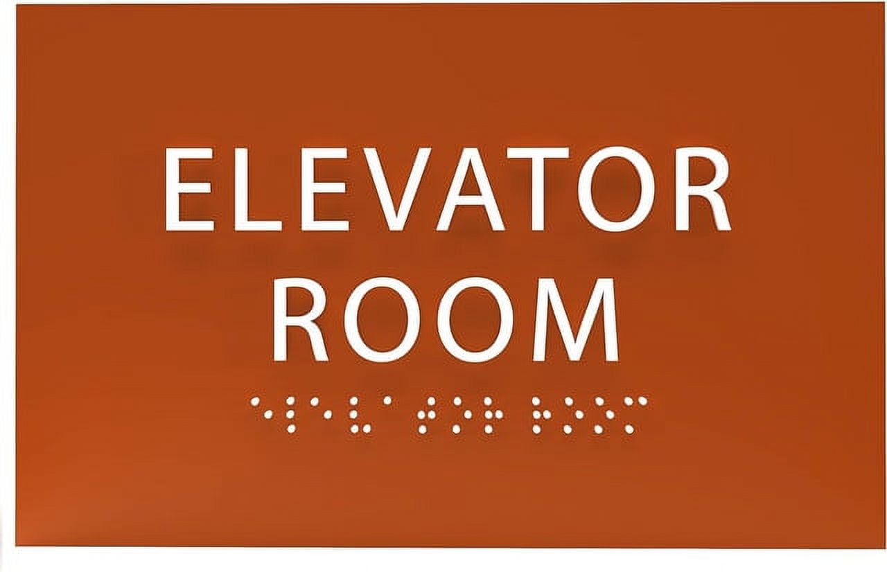 ADA CENTRAL SIGNS - 6" X4" Elevator Room Sign - Tactile Graphics Grade ...