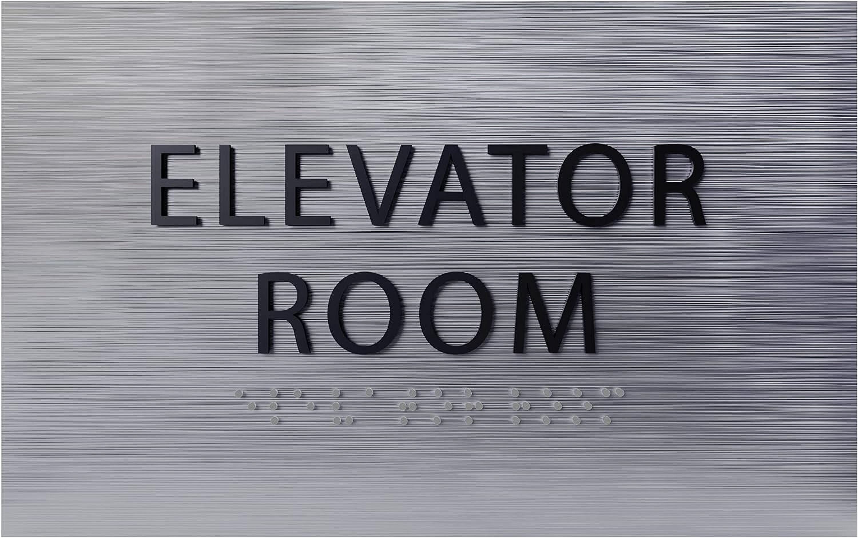 ADA CENTRAL SIGNS - 6" X4" Elevator Room Sign - Tactile Graphics Grade ...
