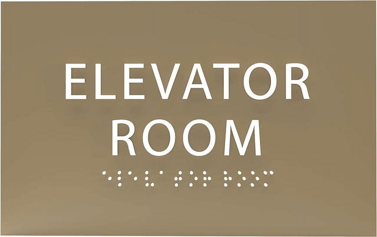 ADA CENTRAL SIGNS - 6" X4" Elevator Room Sign - Tactile Graphics Grade ...