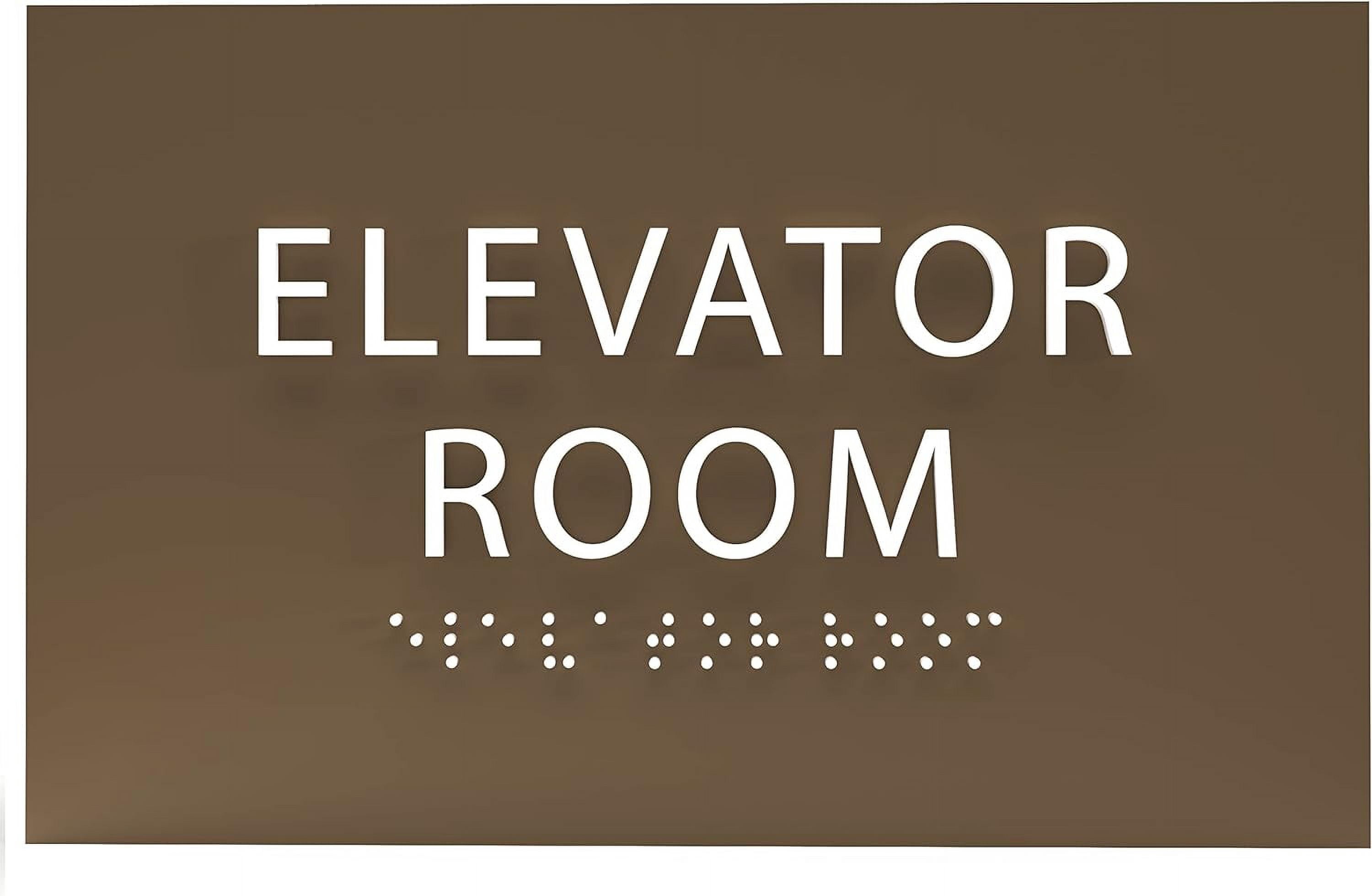 ADA CENTRAL SIGNS - 6" X4" Elevator Room Sign - Tactile Graphics Grade ...