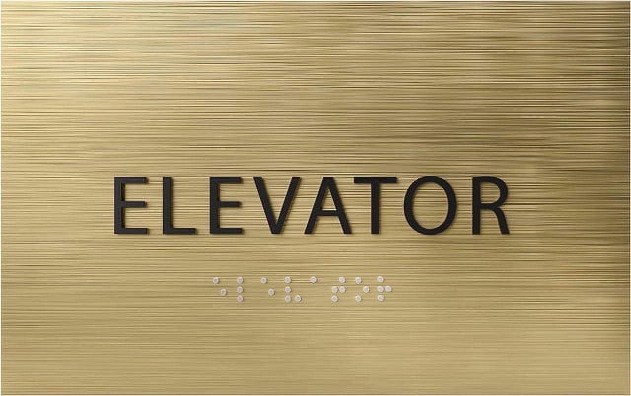 ADA CENTRAL SIGNS - 6" X4" Elevator Sign - Tactile Graphics Grade 2 ...