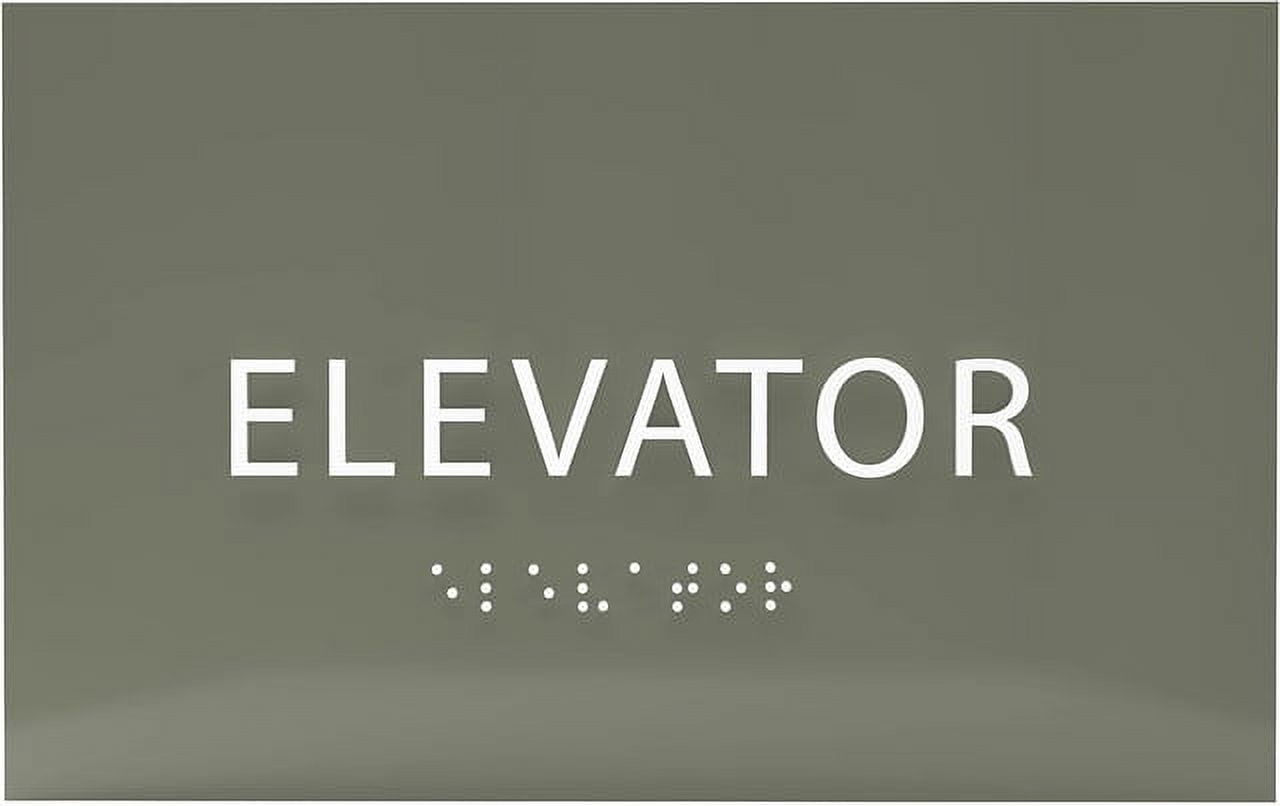 ADA CENTRAL SIGNS - 6" X4" Elevator Sign - Tactile Graphics Grade 2 ...