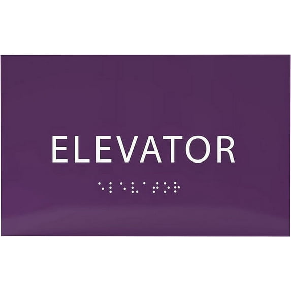 ADA CENTRAL SIGNS - 6" X4" Elevator Sign - Tactile Graphics Grade 2 ...