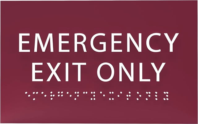 ADA CENTRAL SIGNS - 6" X4" Emergency Exit Only Sign - ADA Compliant ...