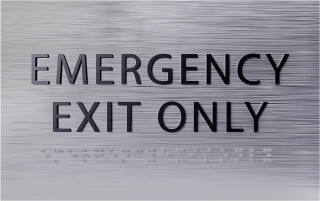 ADA CENTRAL SIGNS - 6" X4" Emergency Exit Only Sign - ADA Compliant ...