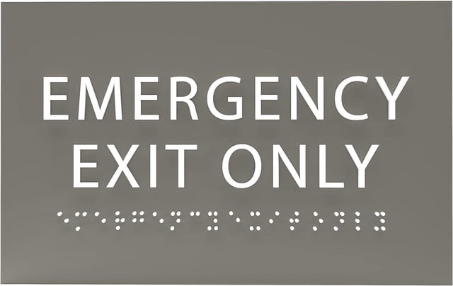 ADA CENTRAL SIGNS - 6" X4" Emergency Exit Only Sign - ADA Compliant ...