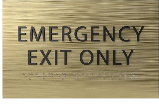 ADA CENTRAL SIGNS - 6" X4" Emergency Exit Only Sign - ADA Compliant ...