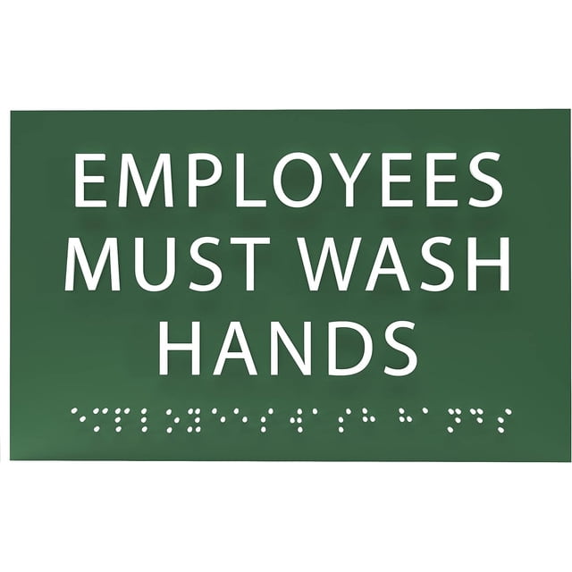 ADA CENTRAL SIGNS - 6" X4" Employees Must Wash Hands Sign - ADA ...