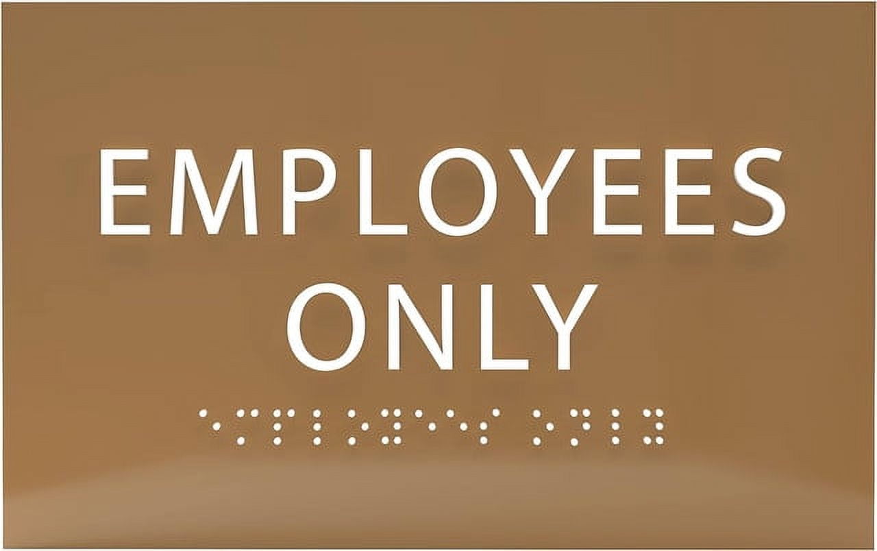 ADA CENTRAL SIGNS - 6" X4" Employees Only Sign - ADA Compliant Tactile ...