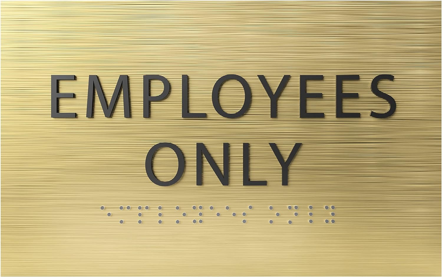 ADA CENTRAL SIGNS - 6" X4" Employees Only Sign - ADA Compliant Tactile ...