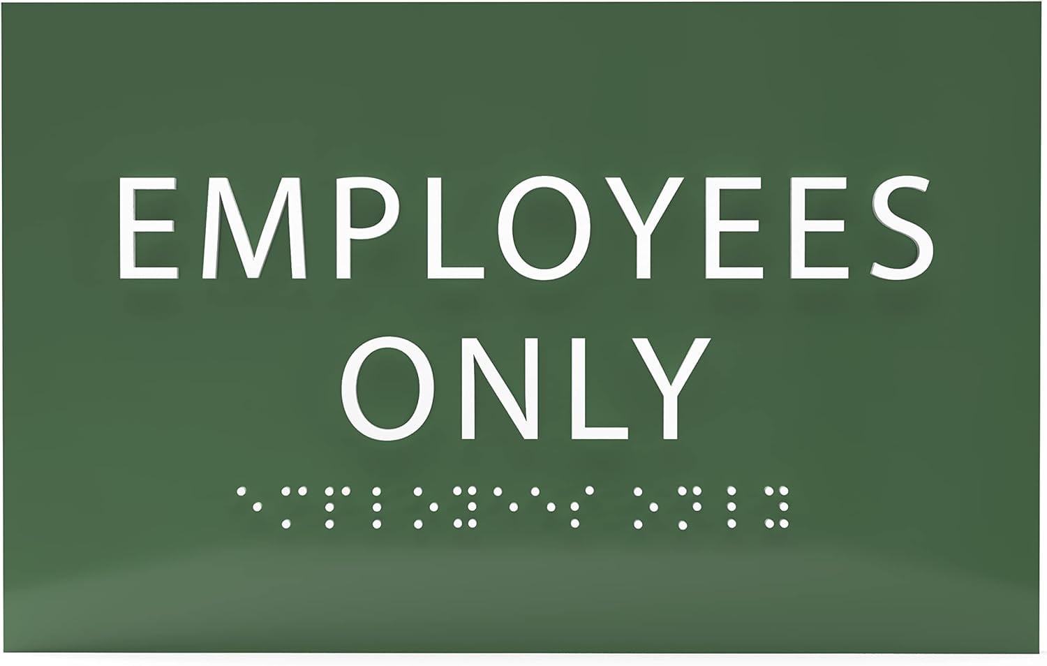 ADA CENTRAL SIGNS - 6" X4" Employees Only Sign - ADA Compliant Tactile ...
