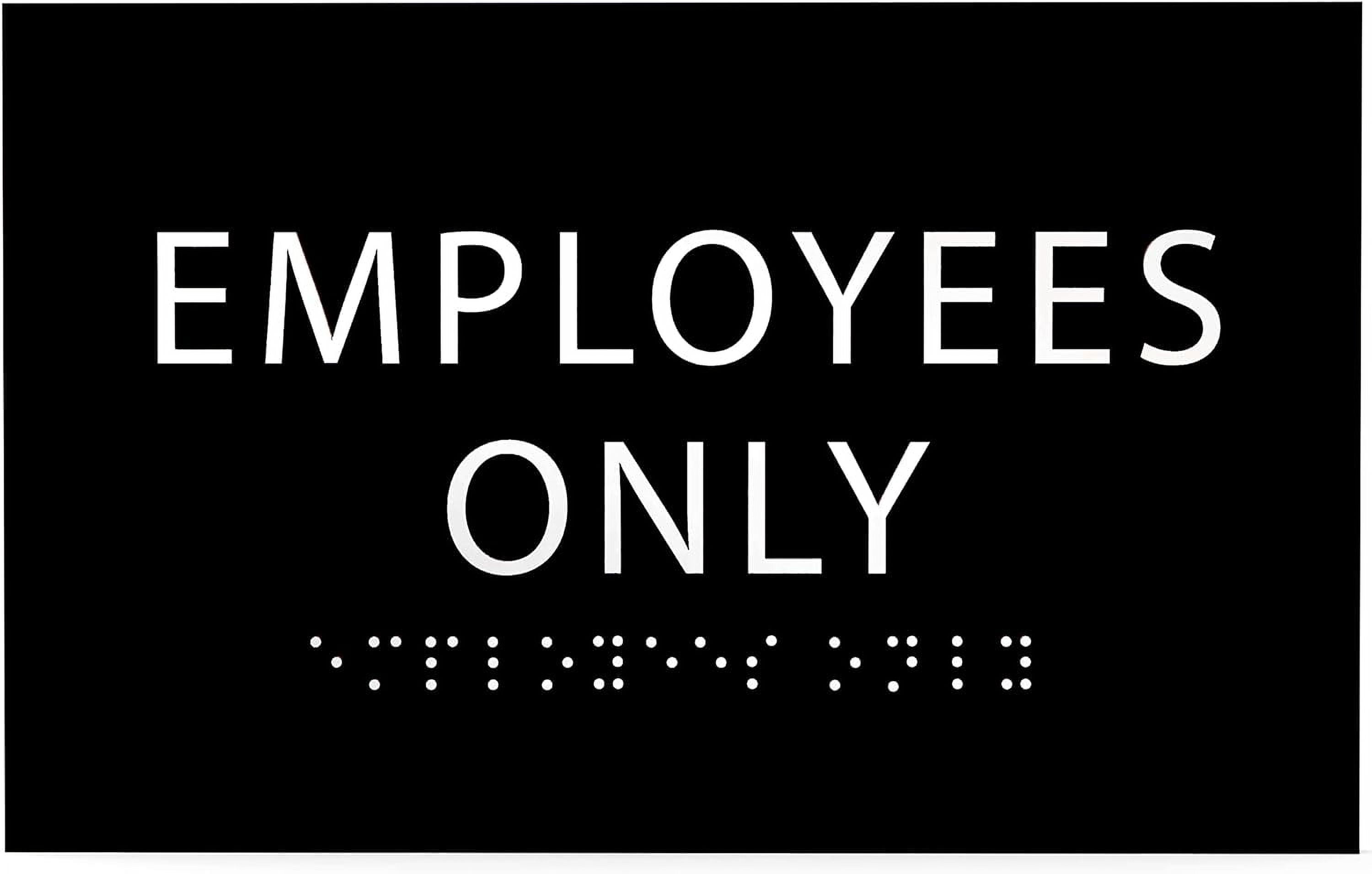 ADA CENTRAL SIGNS - 6" X4" Employees Only Sign - ADA Compliant Tactile ...
