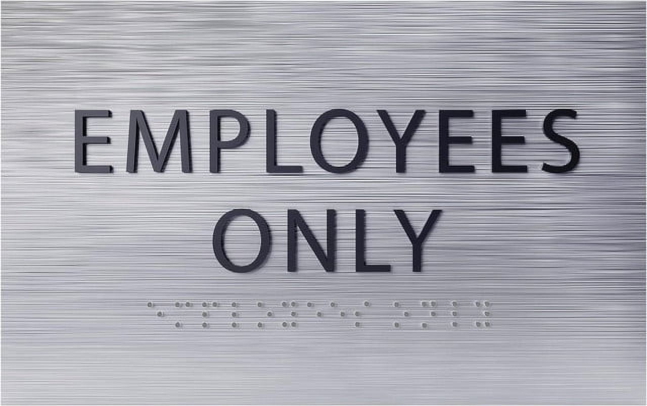 ADA CENTRAL SIGNS - 6" X4" Employees Only Sign - ADA Compliant Tactile ...