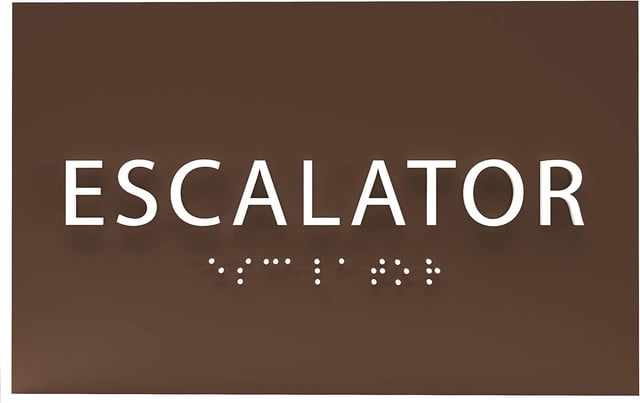 ADA CENTRAL SIGNS - 6" X4" Escalator Sign - ADA Compliant Tactile ...