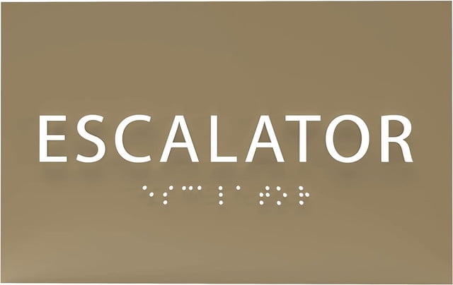 ADA CENTRAL SIGNS - 6" X4" Escalator Sign - ADA Compliant Tactile ...