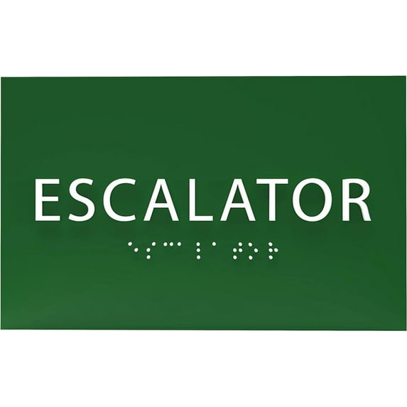 ADA CENTRAL SIGNS - 6" X4" Escalator Sign - ADA Compliant Tactile ...