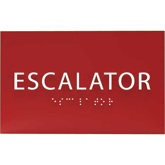 ADA CENTRAL SIGNS - 6" X4" Escalator Sign - ADA Compliant Tactile ...